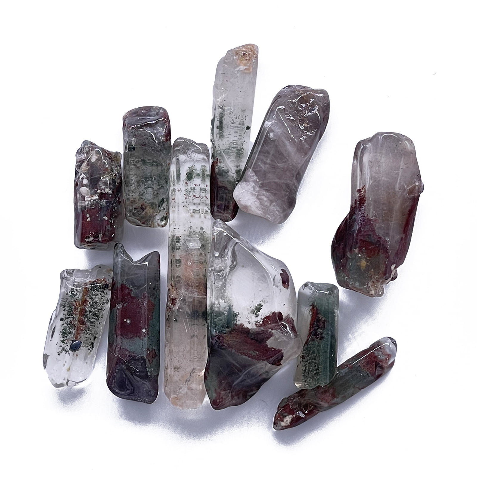 Green Phantom quartz Healing Crystals, 5pcs 1.38-1.97in, Natural Stone ...