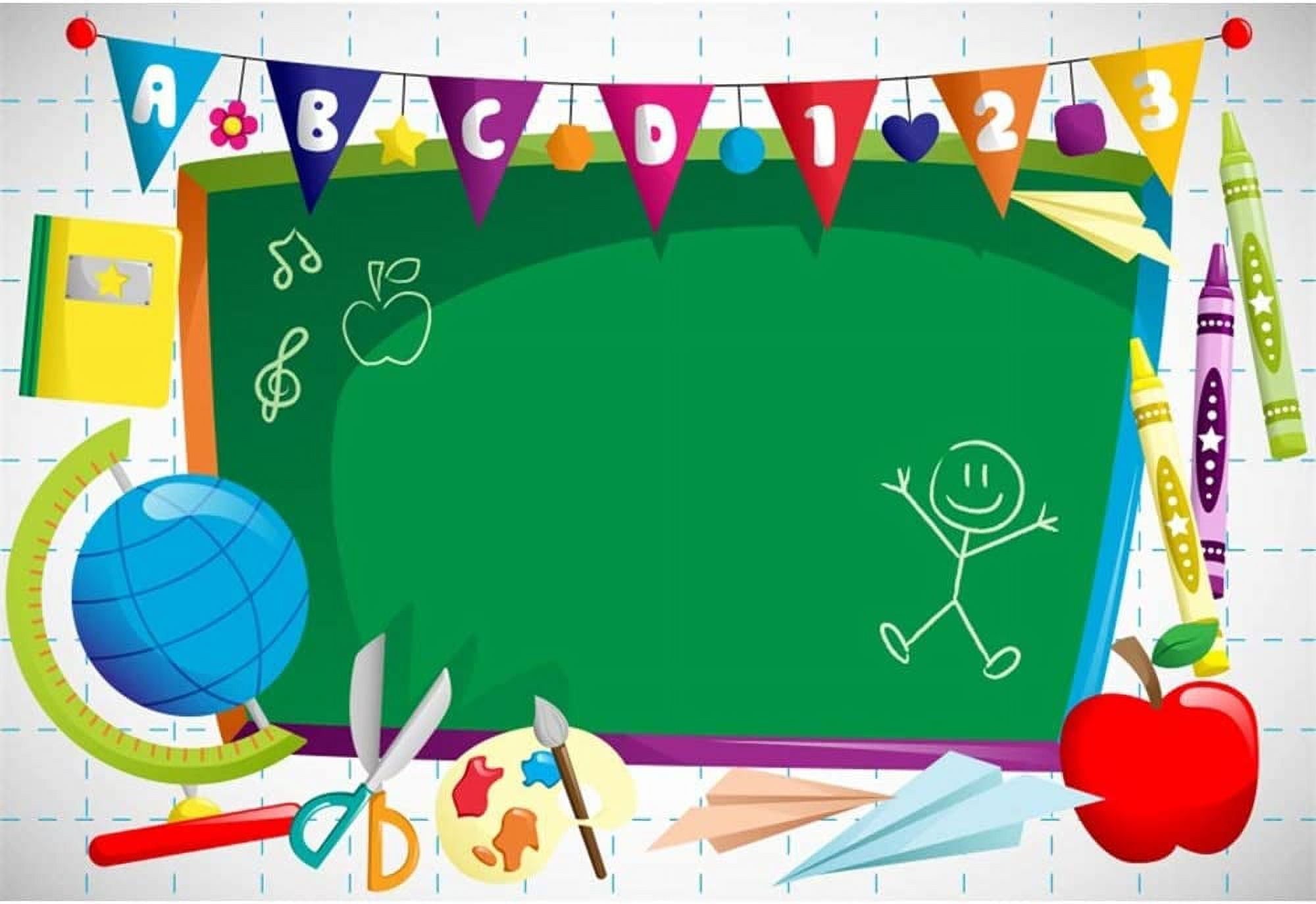 Green Photography Backdrop Welcome to Kindergarten Background ABC ...