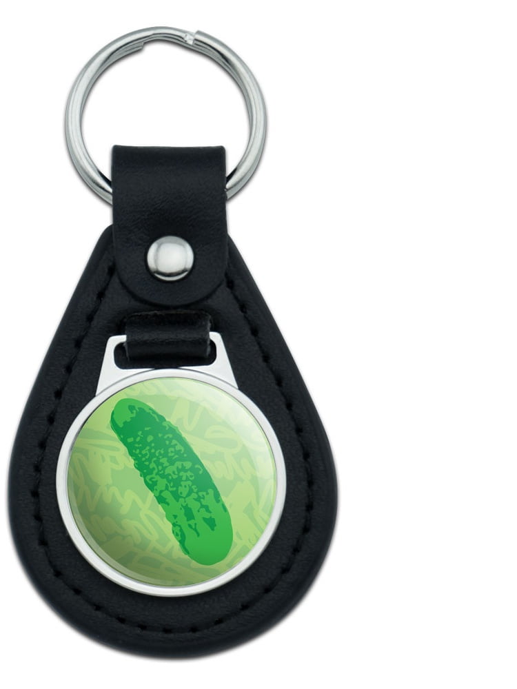 Green Pickle Black Leather Keychain - Walmart.com