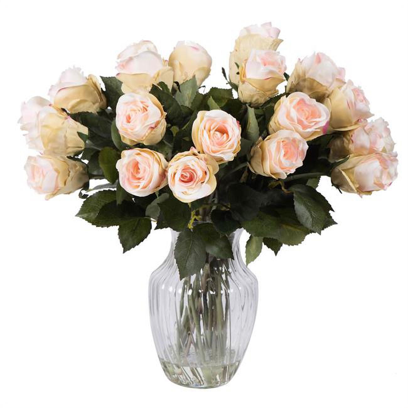 Green & Pink Rose Arrangement Everyday Floral - 16 in. - Walmart.com