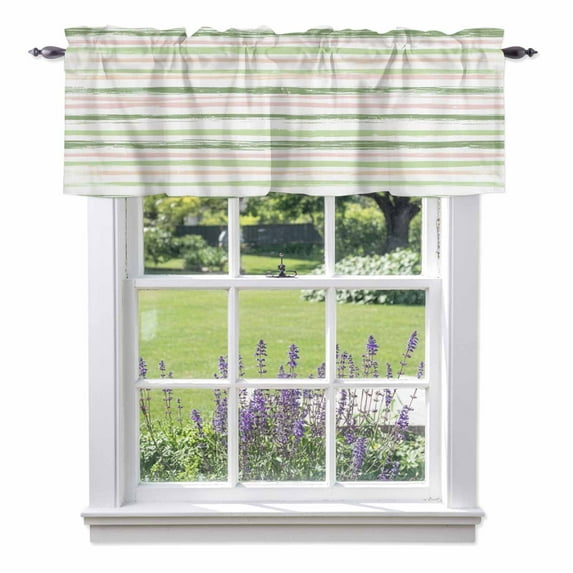 Green Pink Stripes Valances for Windows, Gradient Geometric Smear Art ...
