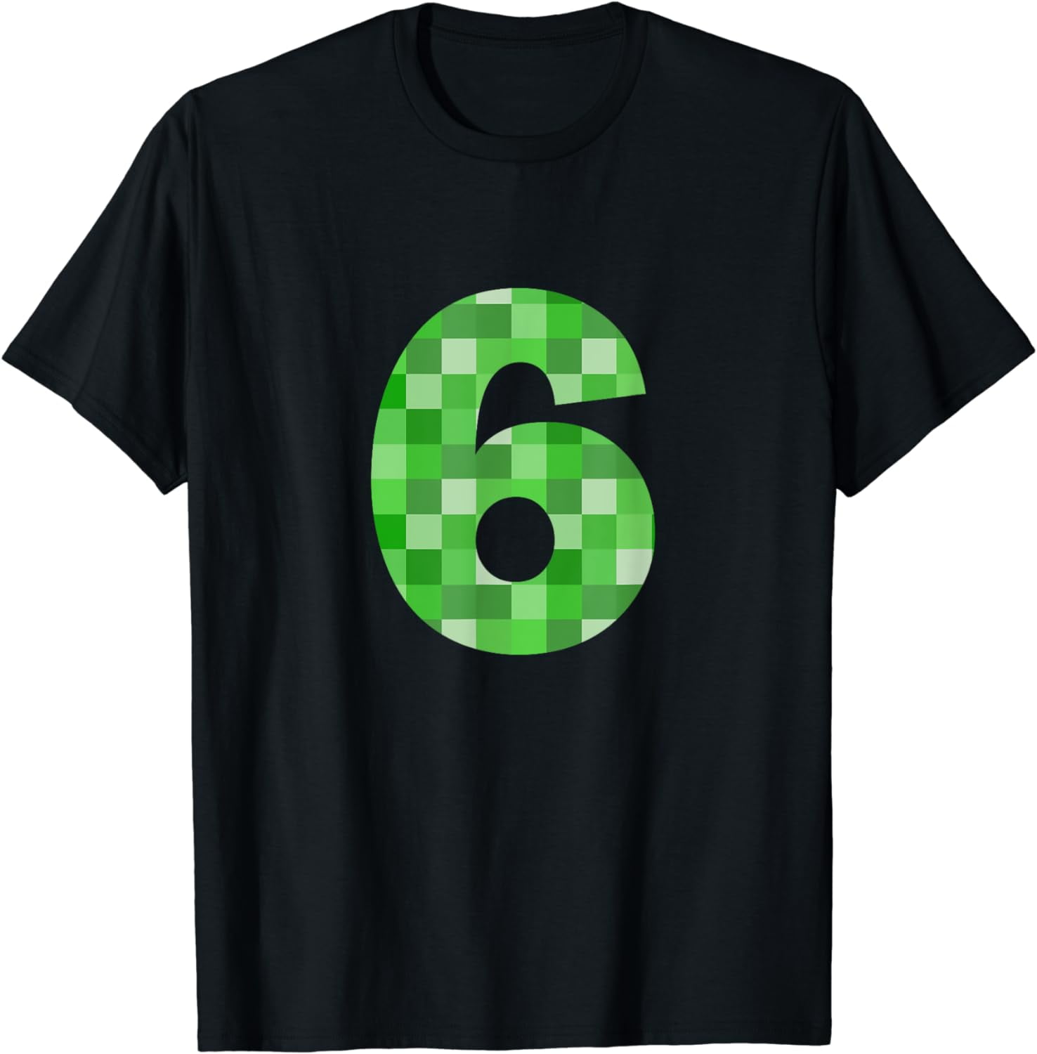 Green Pixel Number 6 - 6th Birthday Shirt - Gamer Number 6 - Walmart.com