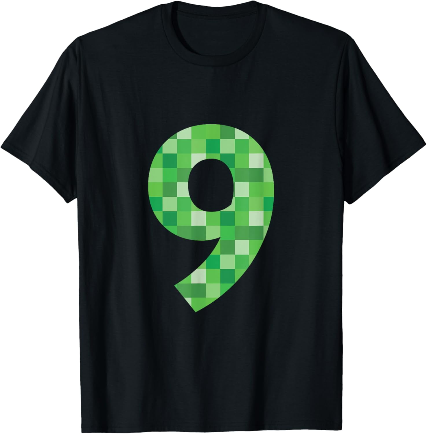 Green Pixel Number 9 - 9th Birthday - Gamer Number 9 T-Shirt - Walmart.com