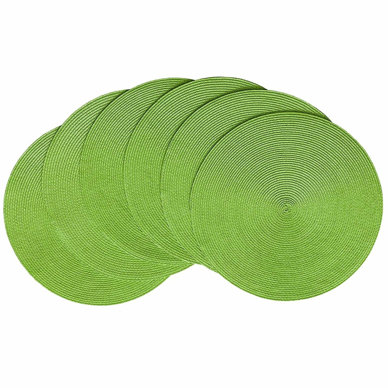 Green Placemats Set of 6 Table Mats for Dining Tables Woven Washable ...