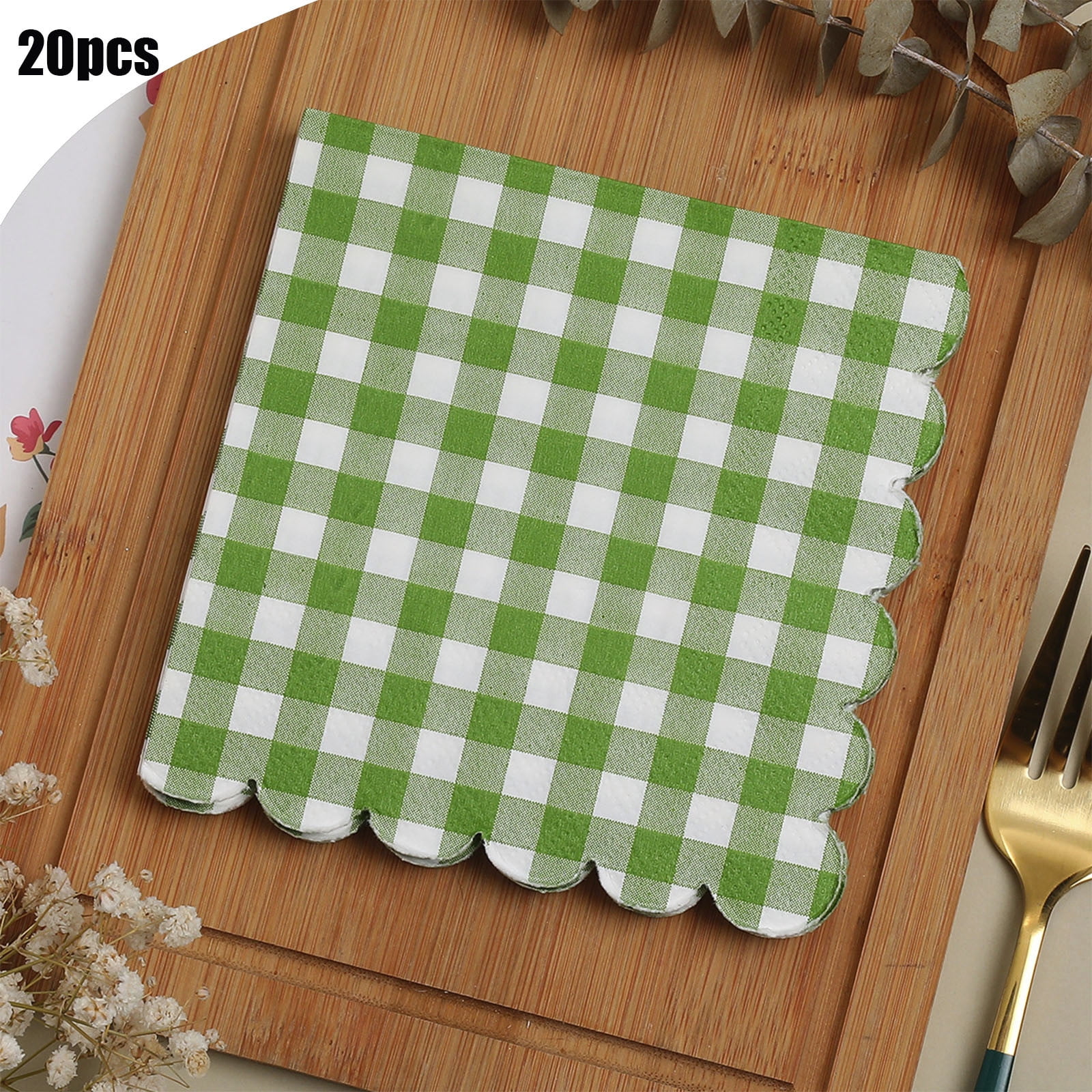 Green Plaid Paper Napkins - 20-Pack Halloween Thanksgiving Fall Party ...