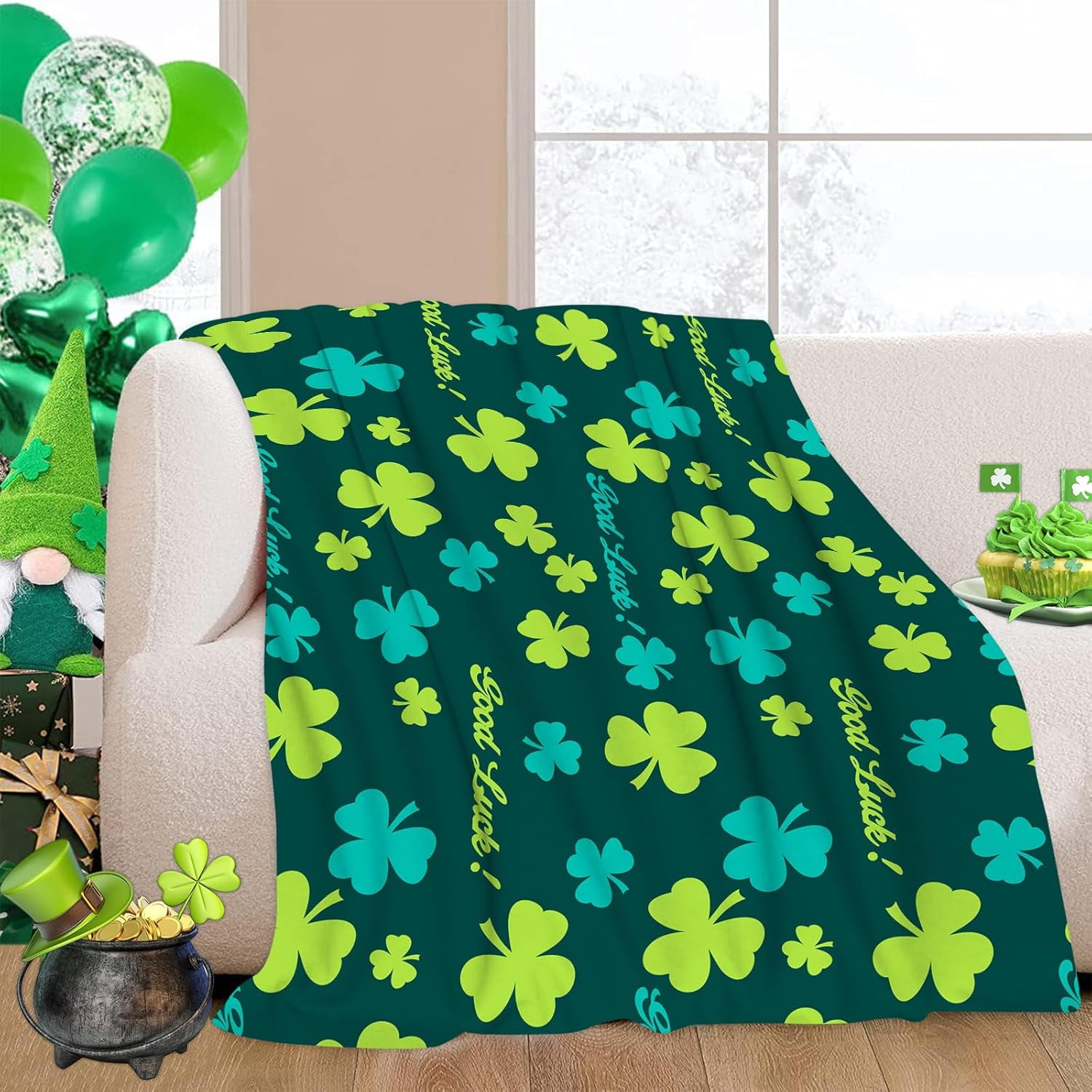 Green Plaid Throw Blankets St. Patrick''s Day Throws Blanket Soft Warm ...