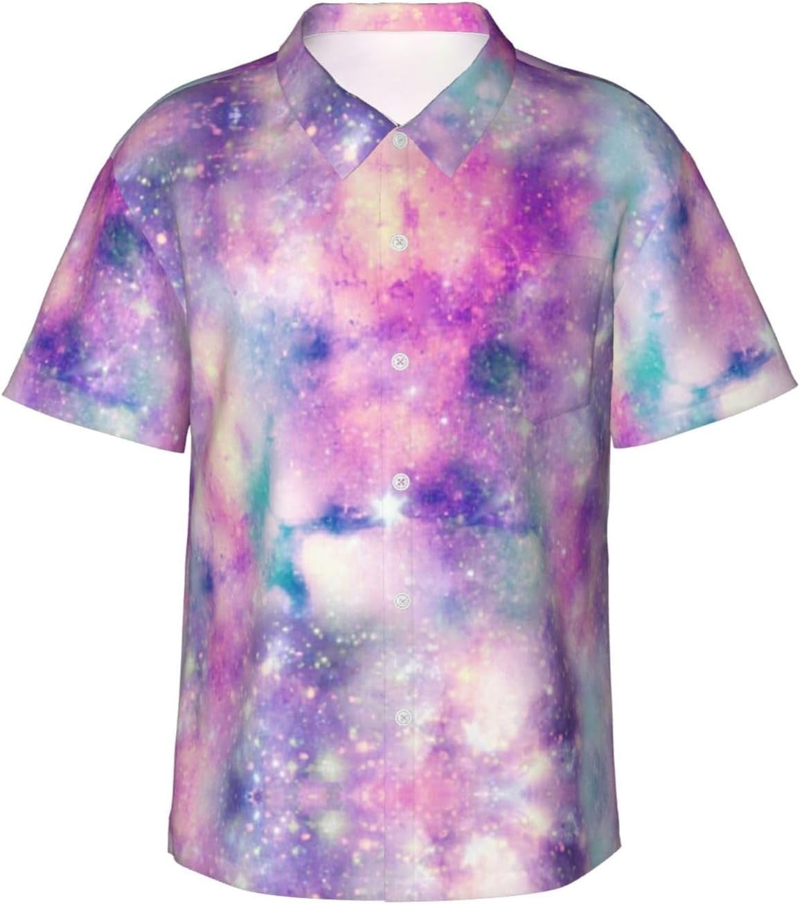 Green Plam Leaf Mens Hawaiian Shirt Short Sleeve Casual Button Up ...