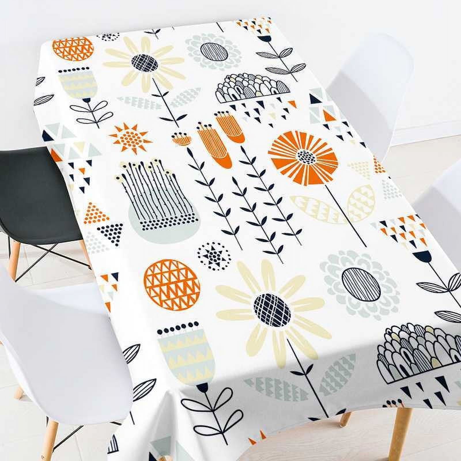 Green Plant Cactus Waterproof Polyester Table Cloth for Party Events Rectangle Wedding Table ...