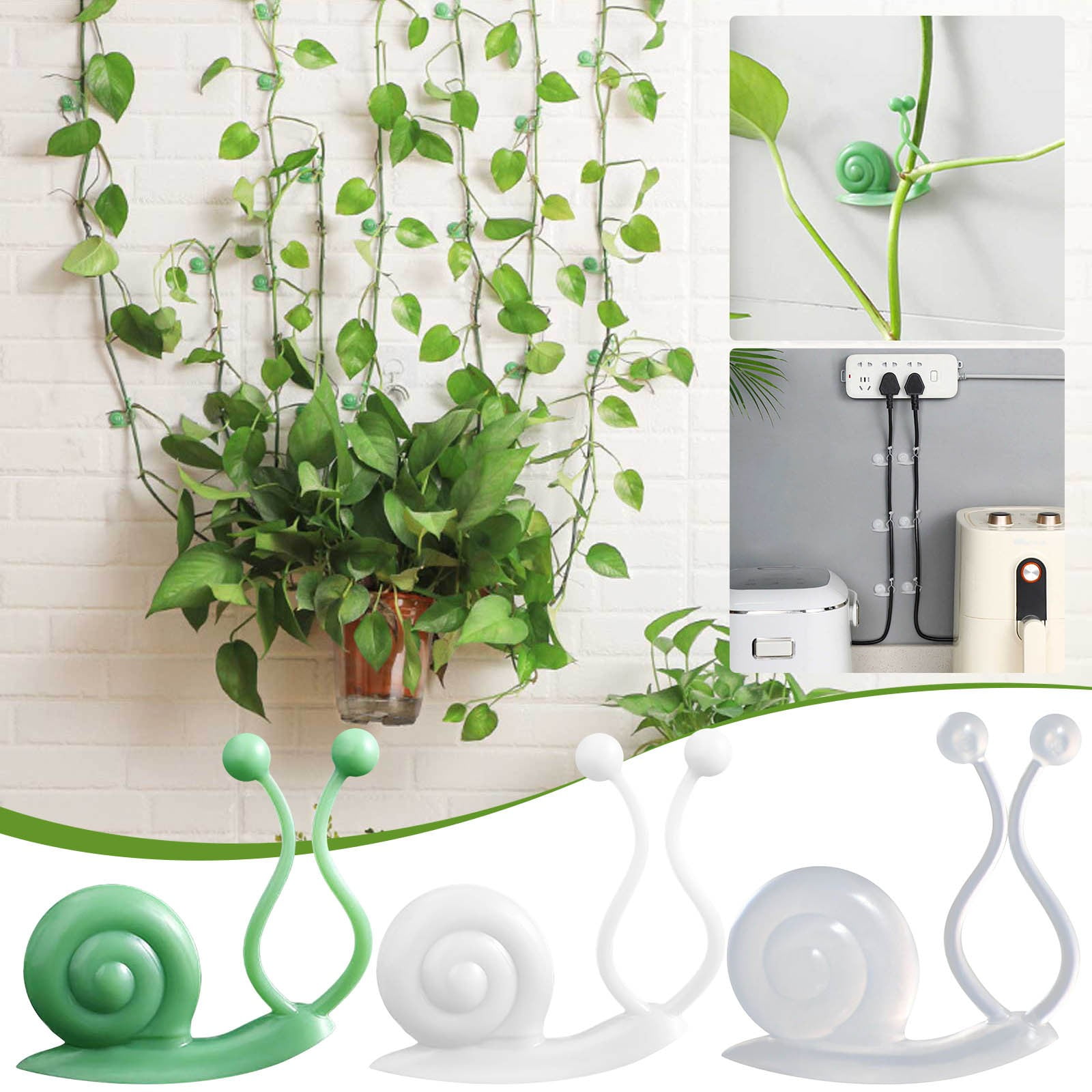 Green Plant Climbing Wall Clip Fixer | Strong Adhesive Non-marking ...