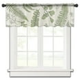 Green Plant Leaves Small Window Curtain Tulle Sheer Short Curtain ...