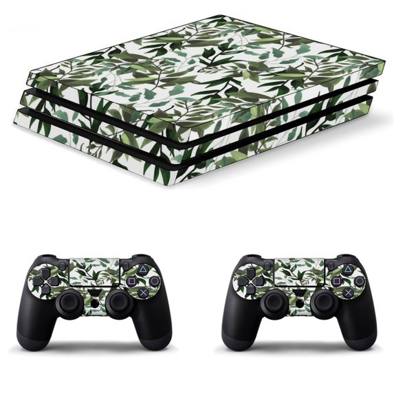 Green Plant Pattern PS4/PS4 Pro/PS4 Slim Skin Sticker For Console And ...