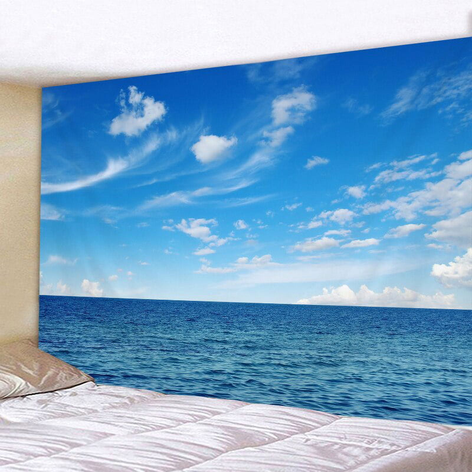 Green Plant Seawater Landscape Tapestry 3d Printed Sunset Sea Wave Lake ...