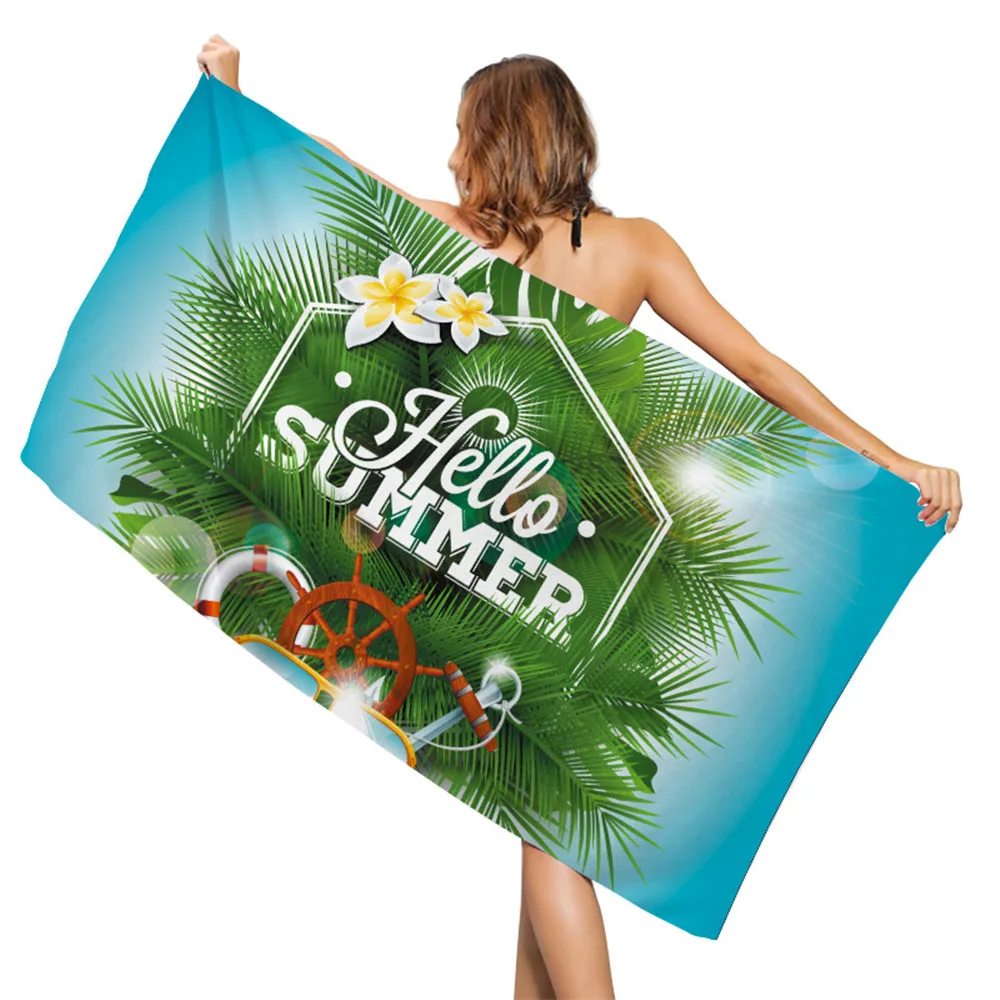 Green Plant Series Beach Towel Ins Wind Holiday Creative Printing ...
