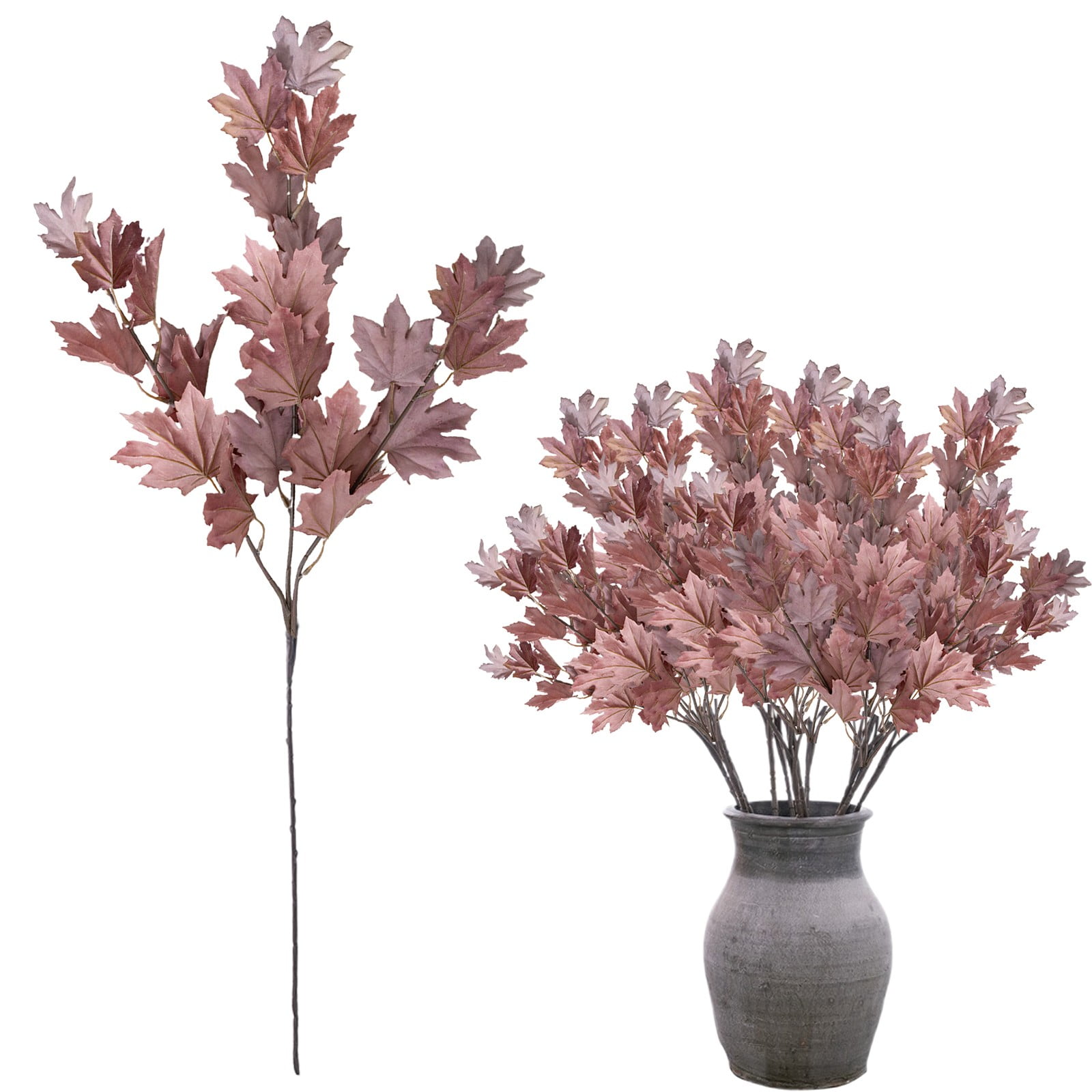 Green Plant, Single Maple Leaf, Artificial Flower, Light Brown ...