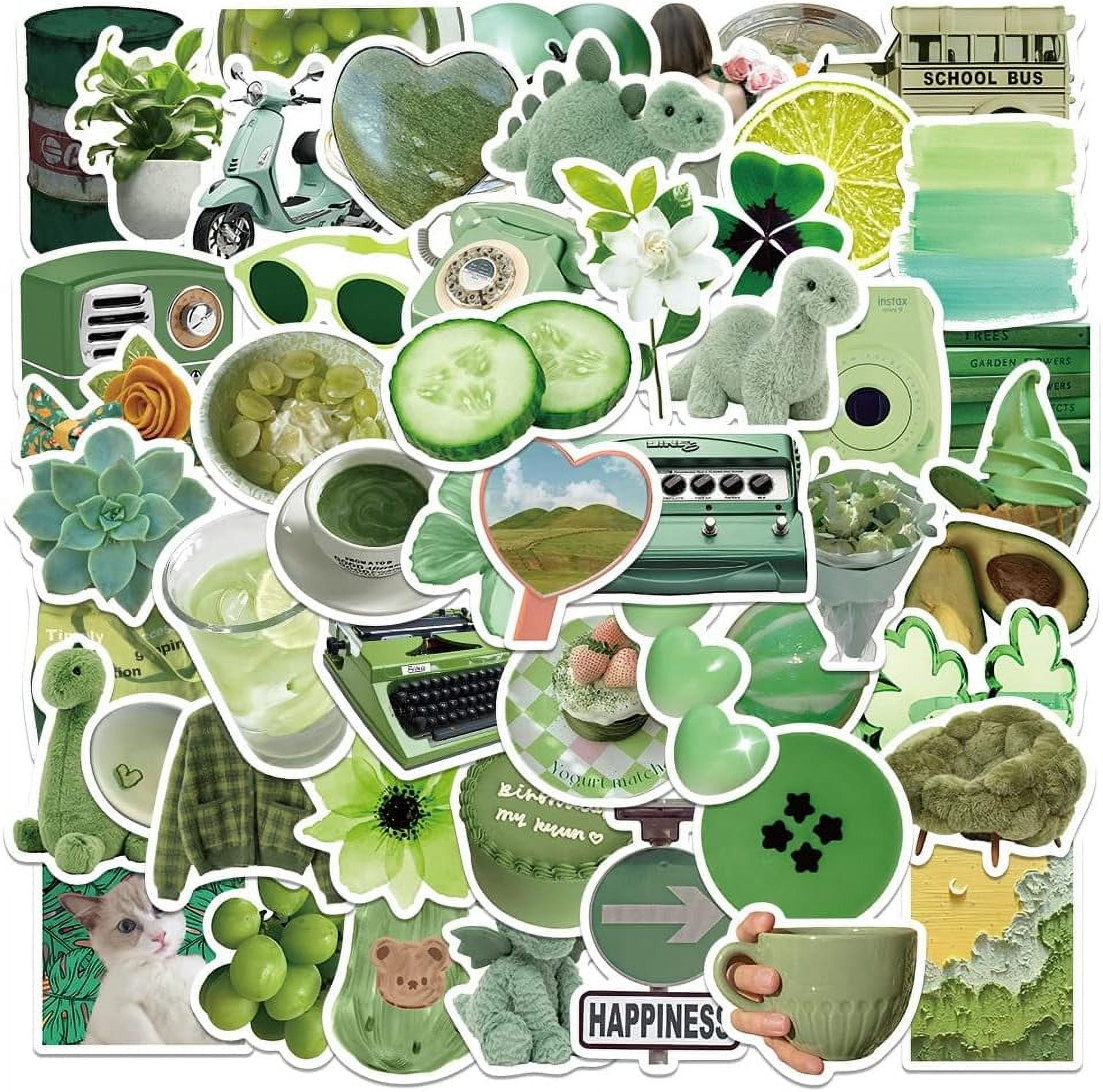 Green Plant Stickers Aesthetic 50pcs Waterproof Laptop Stickers Decals ...