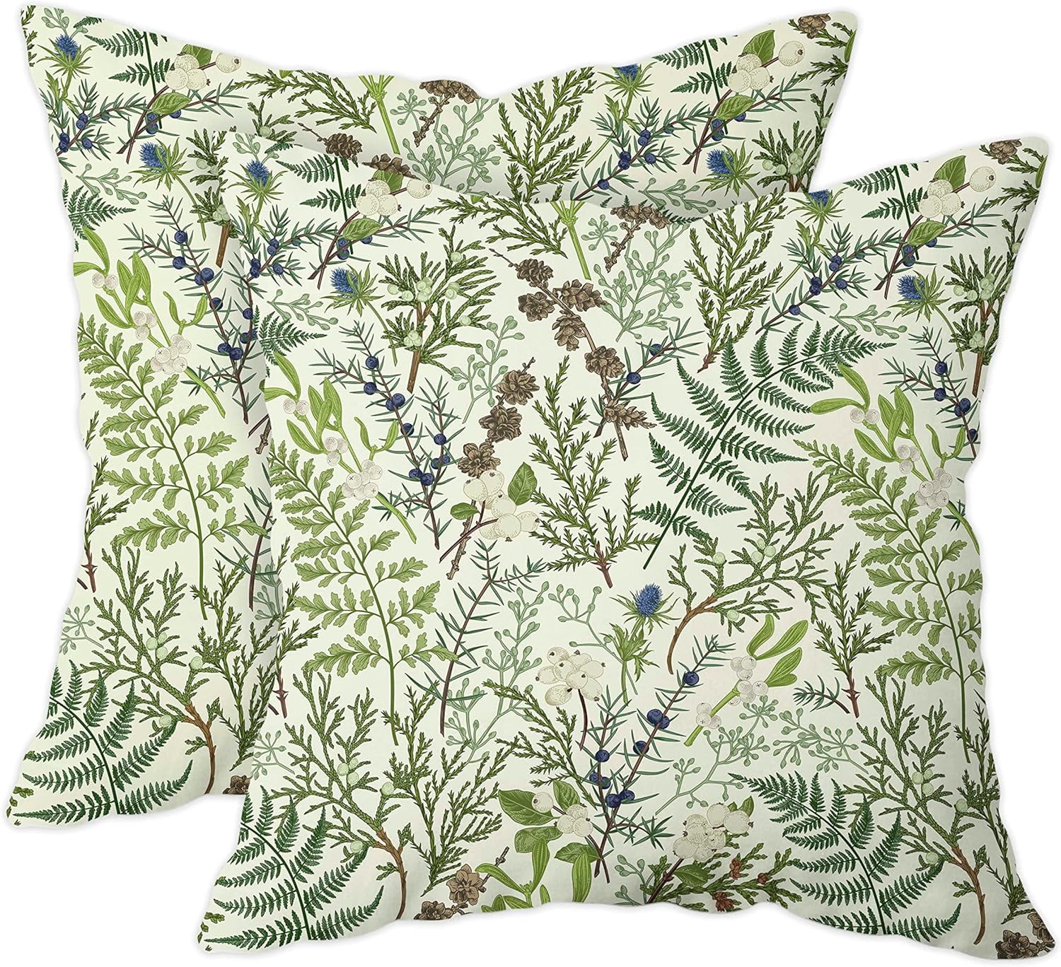 Green Plant Throw Pillow Covers 18x18 Inch Set of 2 Sage Green ...