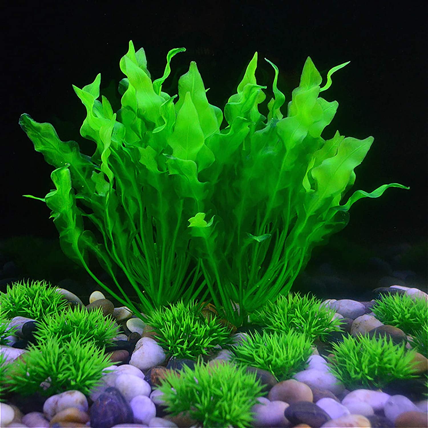 Walmart Large Decor Leaves Green Plastic Aquarium Tank Grass, 9.5" Tall ...