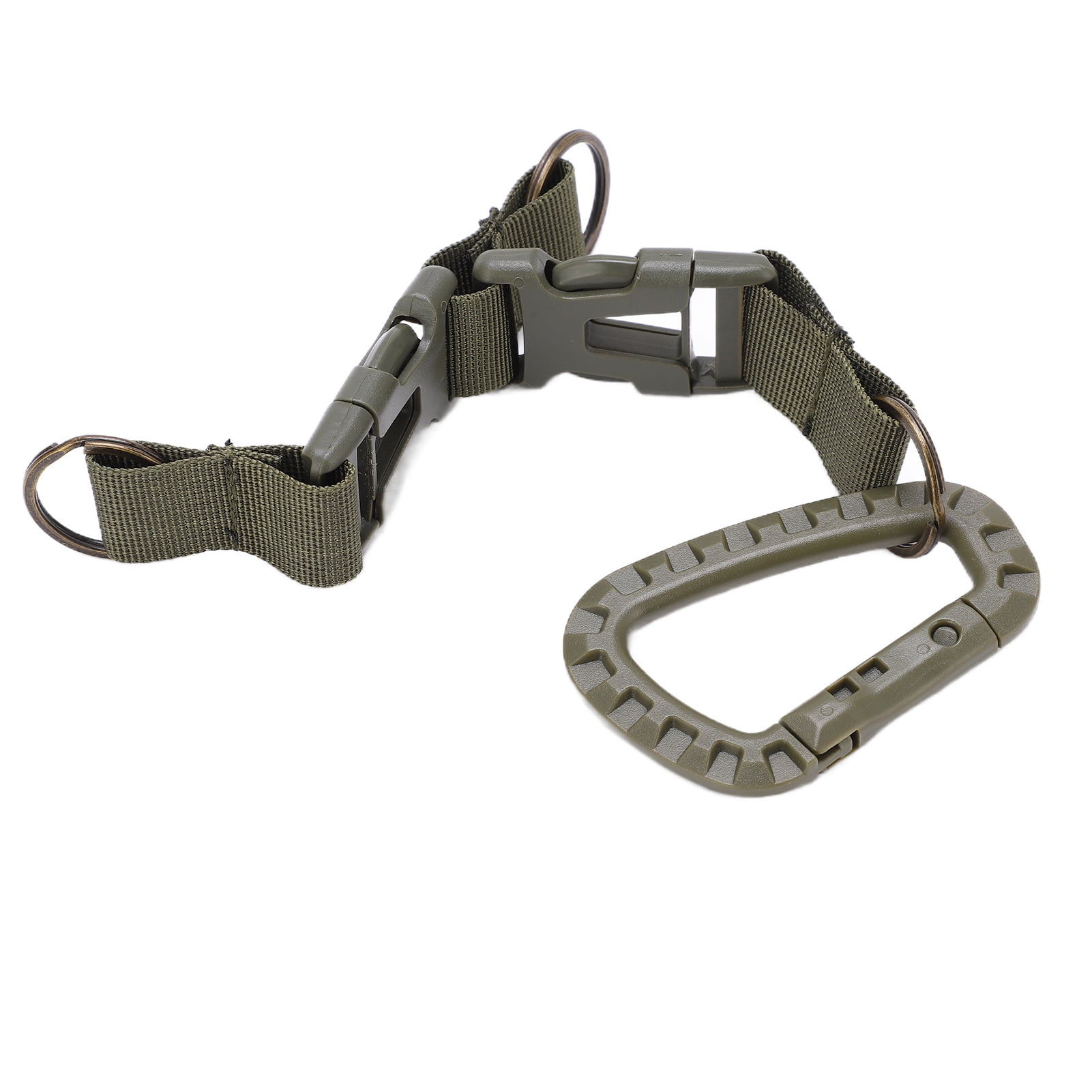Green Plastic Carabiner D-Ring Keychain - Molle Webbing Gear Clip for ...