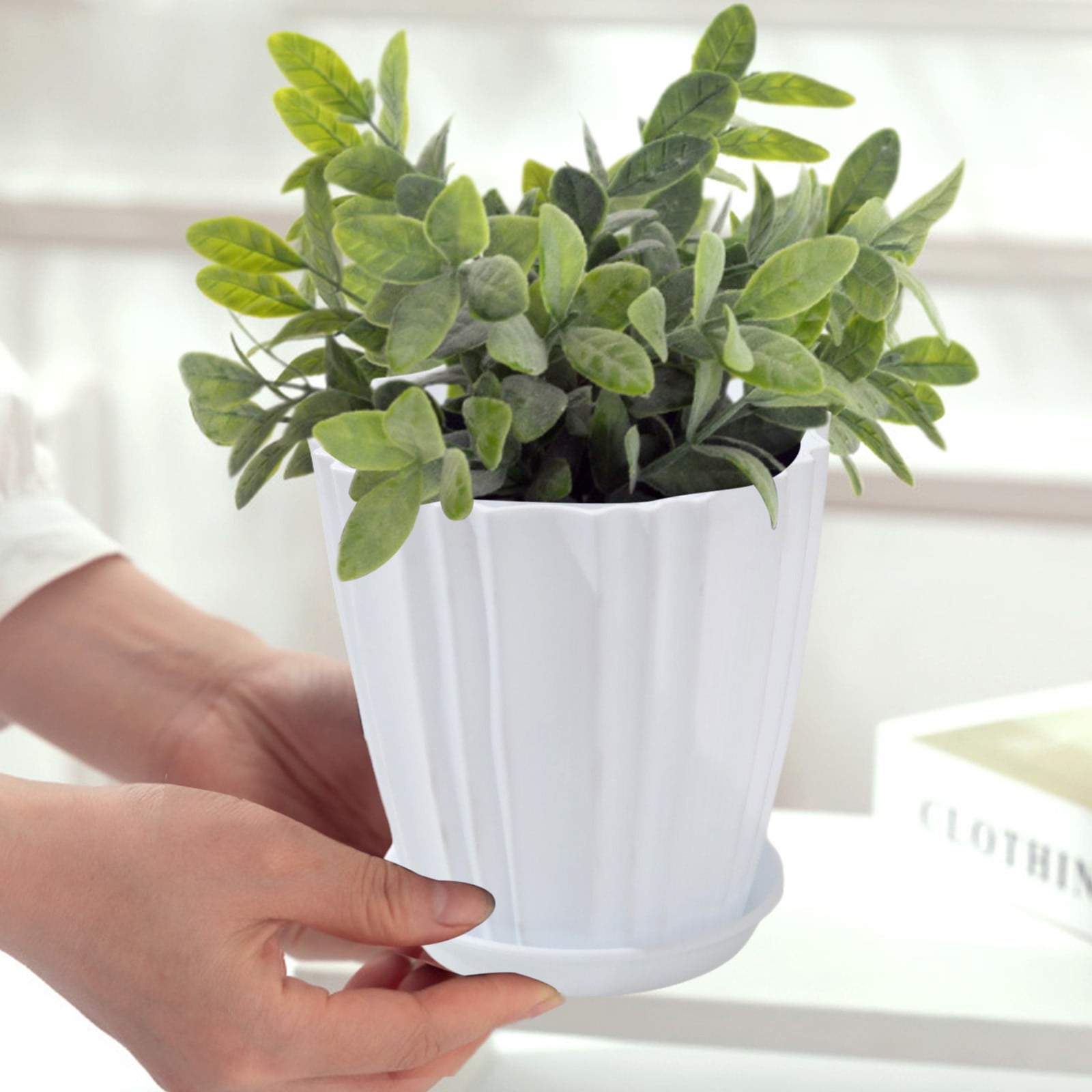 Green Plastic Flower Pots Balcony Vegetable Garden Green Plant Pot ...