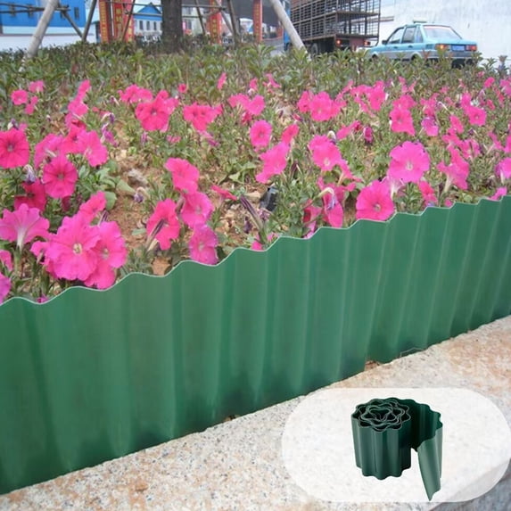Green Plastic Garden Fence 354in x 3.93in, Small Border Edging for ...
