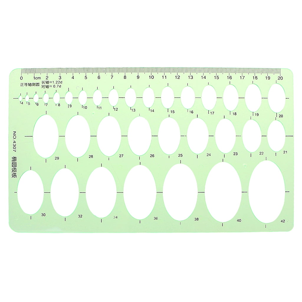 Green Plastic Oval Geometric Template Ruler Stencil Measuring Tools ...