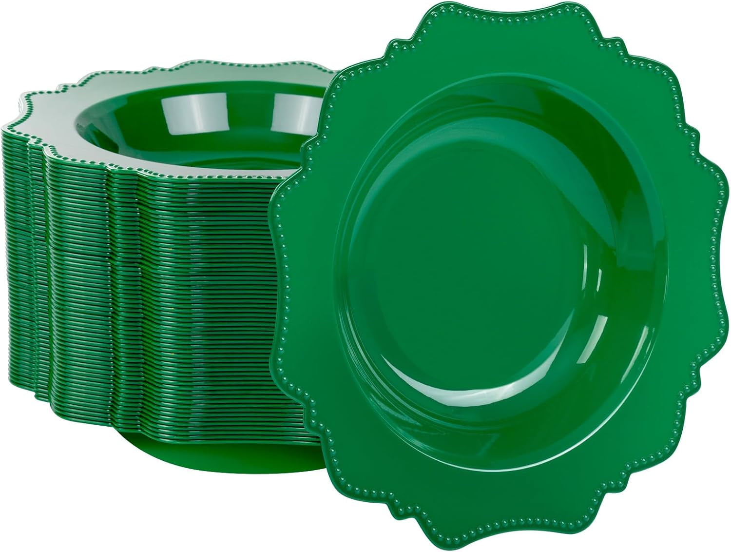 Green Plastic Party Bowls (60 Pack) 12 Oz Disposable Soup/Salad Bowl ...