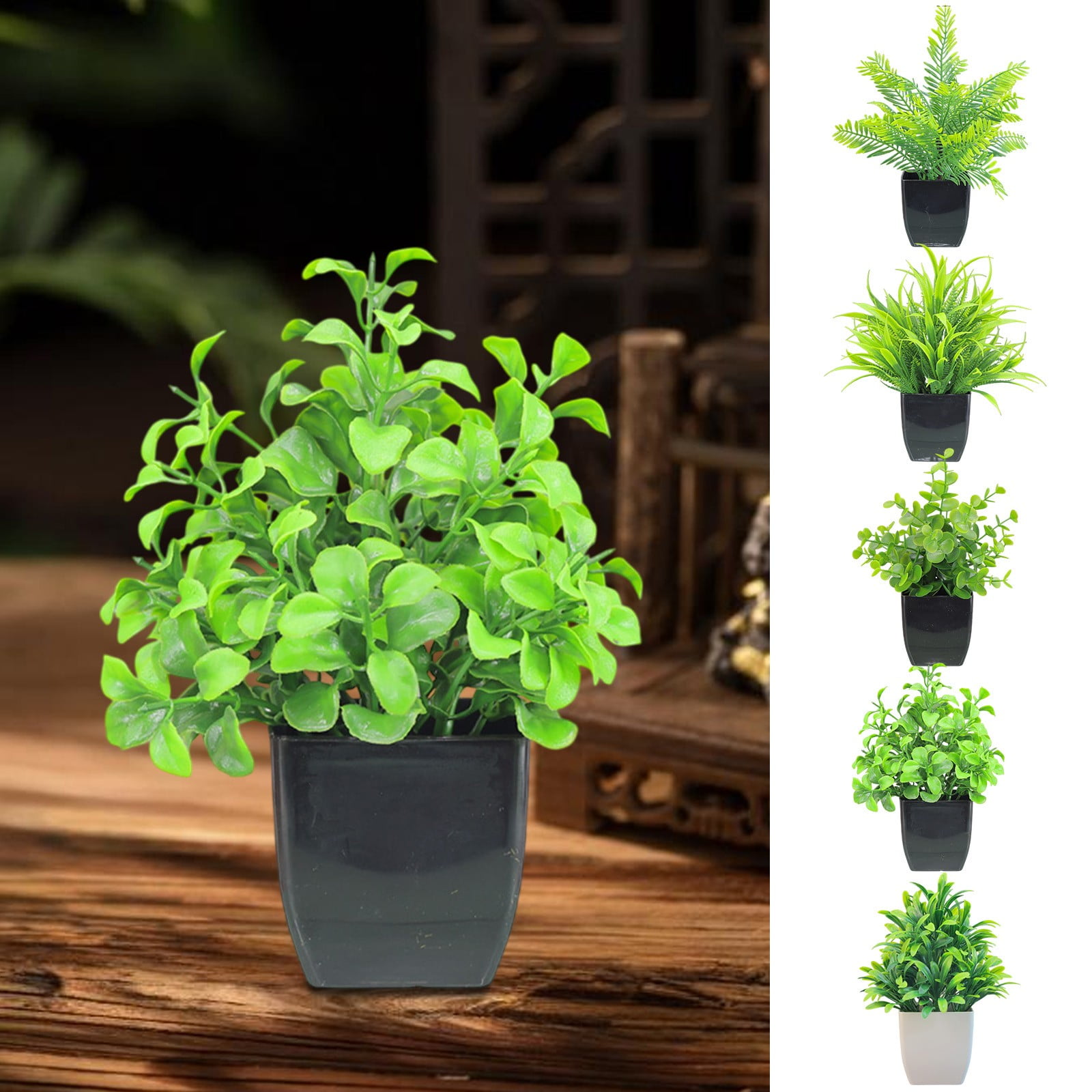 Green Plastic Plants,Fake Indoor Bouquets,Realistic Look,Home Decor ...