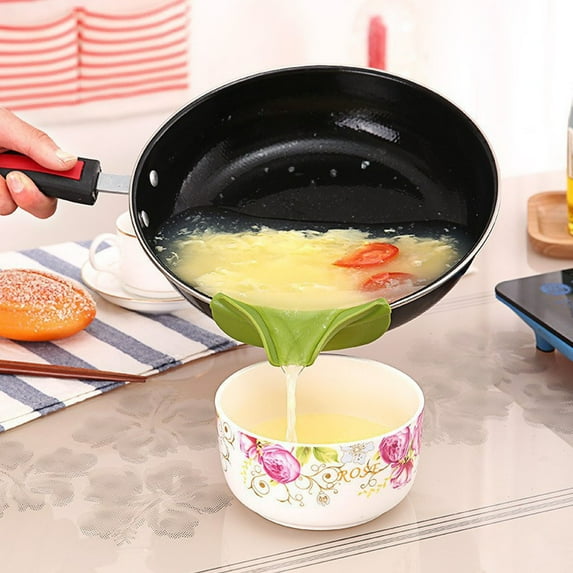 Green Plastic Spill Proof Pot Diverter Kitchen Funnel Deflector ...