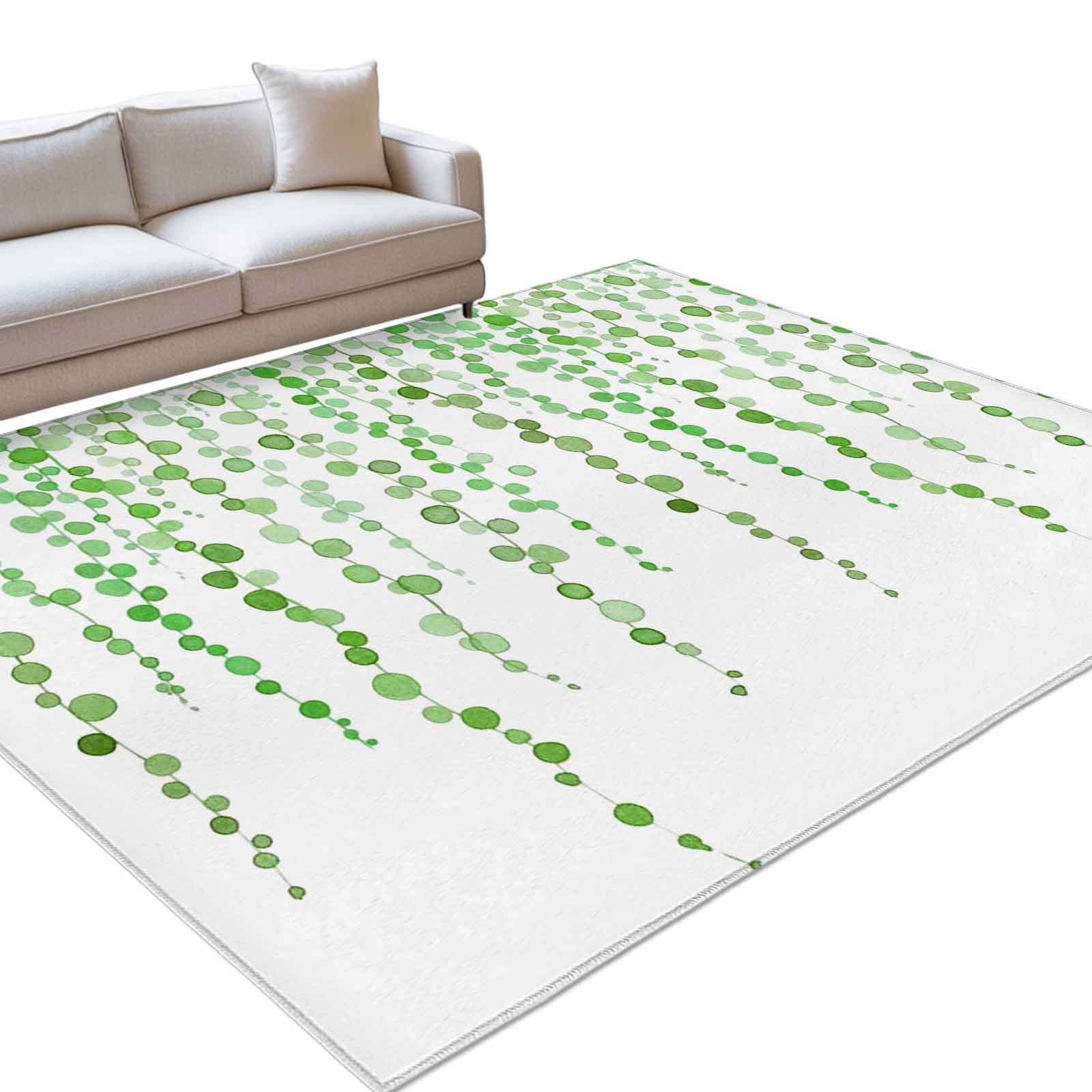 Green Polka Dots Washable Rug 2.7x5 Area Rug for Living Room Bedroom ...