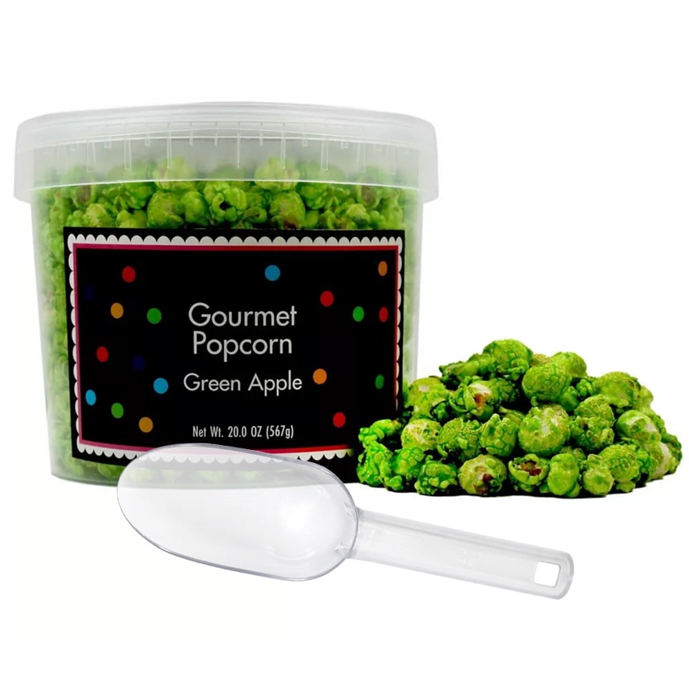 Green Popcorn Bucket with Scoop, 20 Ounce, Green Apple Flavored Popcorn ...