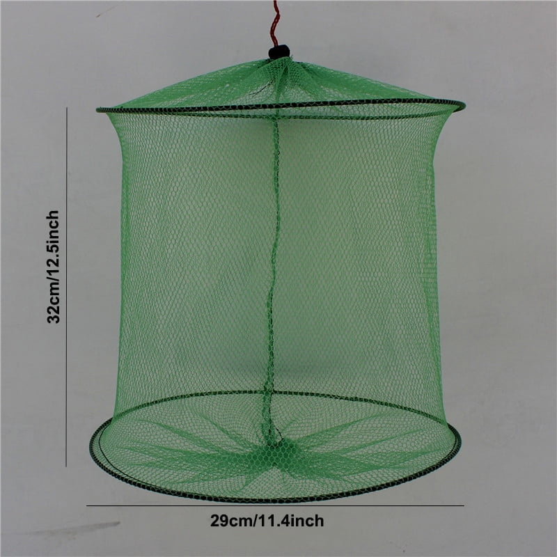 Green Portable Fishing Net Cage, Collapsible Fish Guard with Secure ...