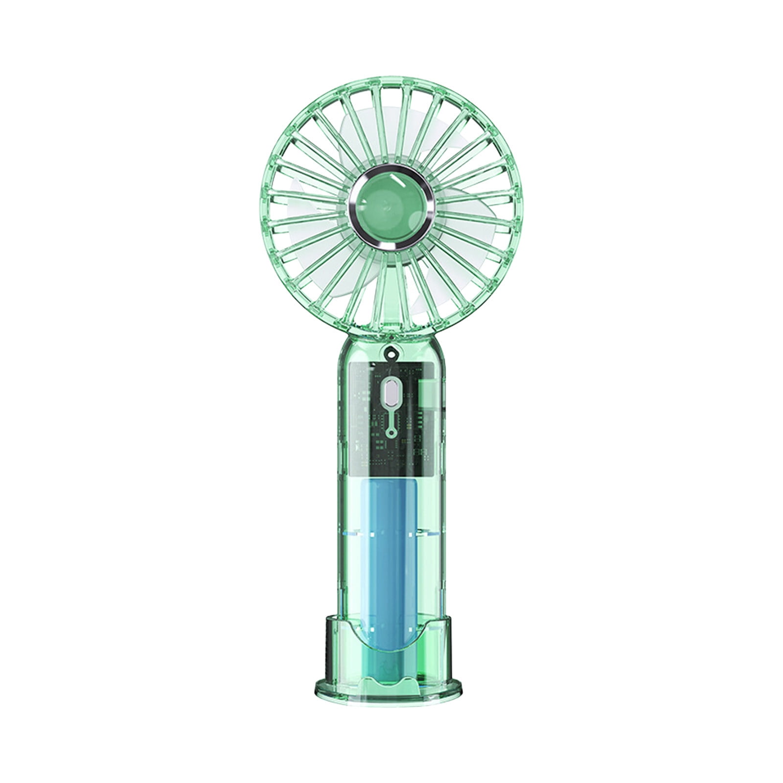 Green Portable Handheld Mini Fan Transparent Design Usb Rechargeable 3 ...