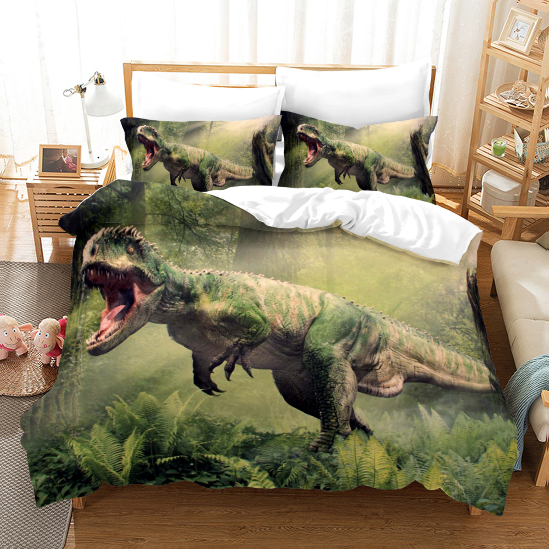 Green Prehistoric Jungle Bedding Set with Perfect for Lovers - Walmart.com