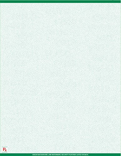 Green Premium Prescription Security Laser RX Sheets 8.5 x 11 (1,000 ...