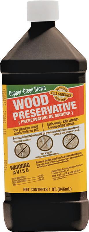 Copper-Green Brown Wood Preservative, Exterior Flat Oil-Based, 1 qt ...