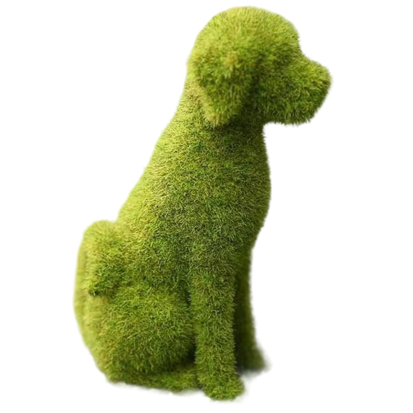Green Puppy Figurines Simulation Flocked Animal Ornament Decorative ...