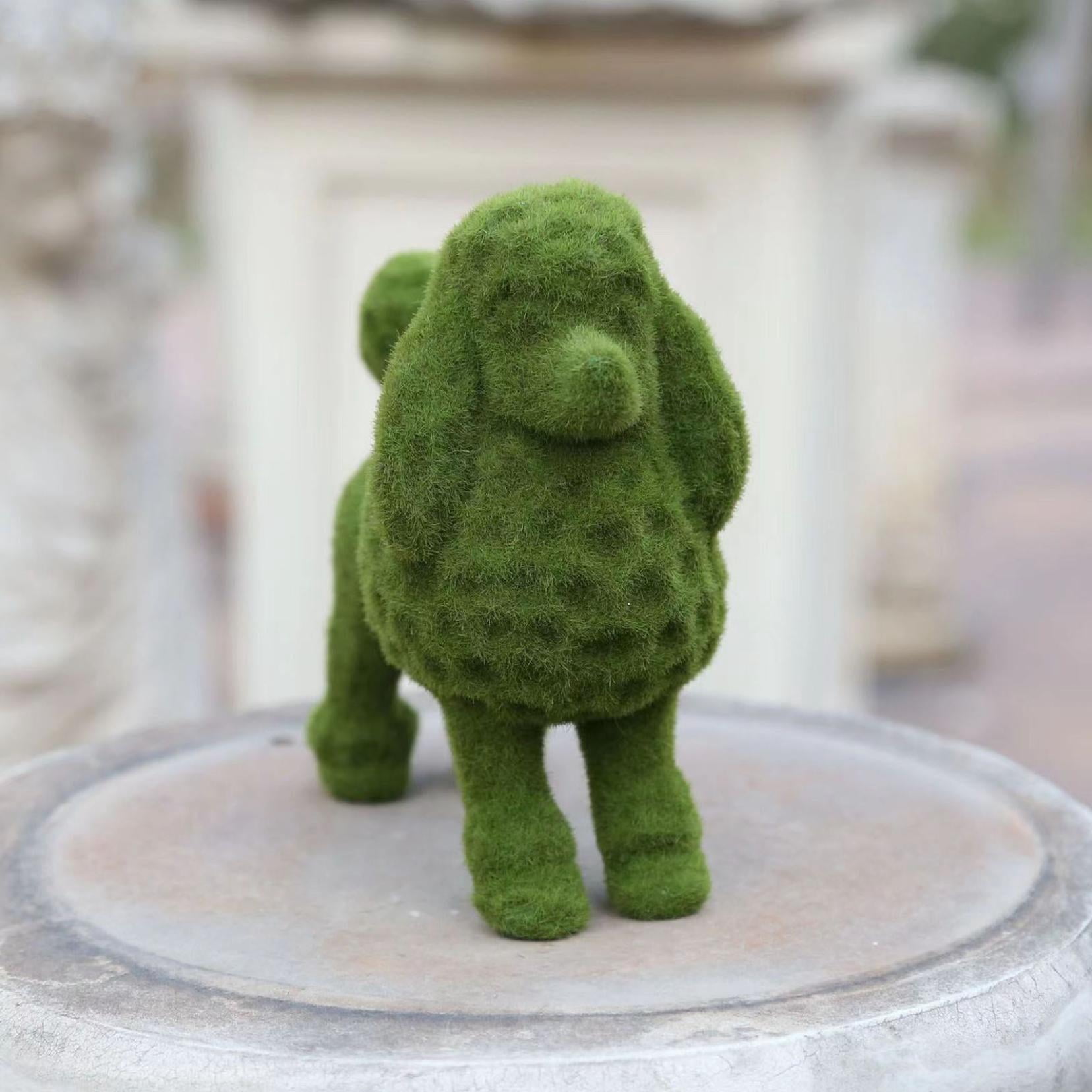 Green Puppy Figurines Flocked Animal Ornament Decorative Flocking ...
