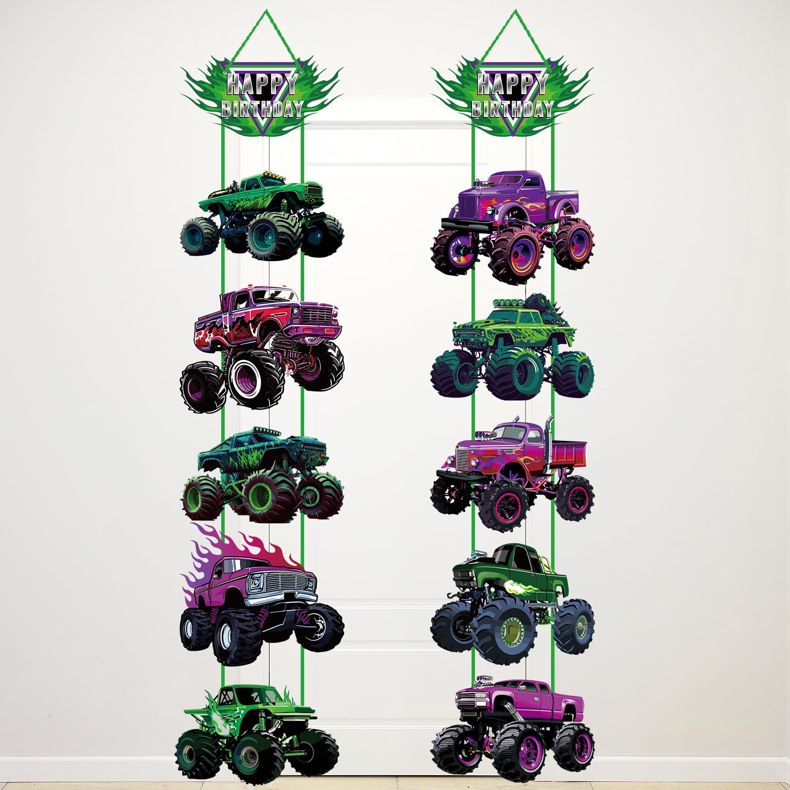 Green Purple Monster PresNok Truck Party Decorations, Truck Theme ...