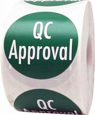 Green "QC Approval" Labels | 1.5" inches Round - 500 Pack ...