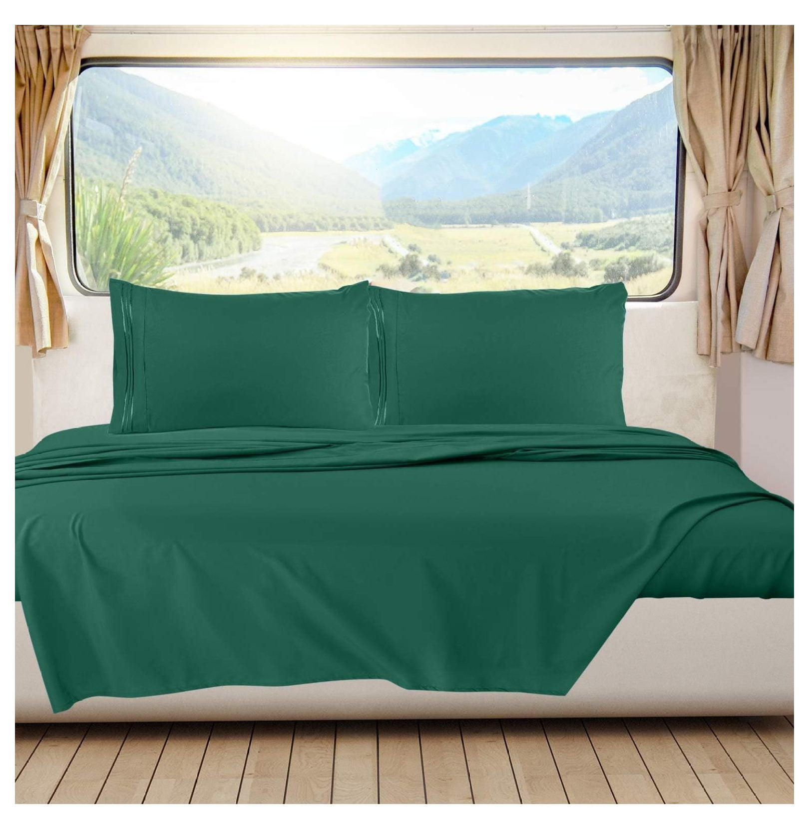 Green RV Queen Sheets – Super Soft RV Short Queen Sheets for RV Camper ...
