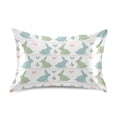 Green Rabbit Heart Pattern King Size Satin Pillowcase 40''x20'' Double ...
