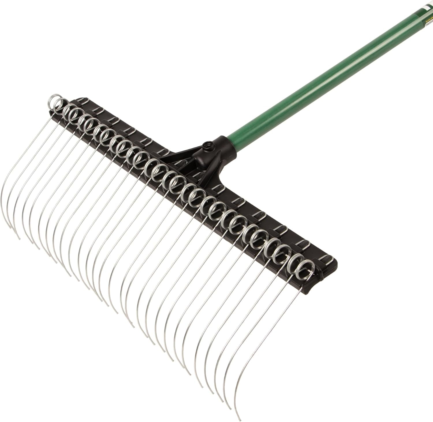 Green Rake 55-inch Lightweight Fiberglass Handle, 21-inch Head, Durable ...