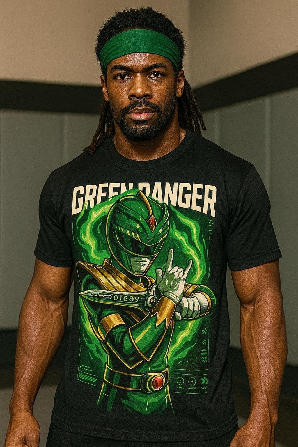 Green Ranger graphic T-Shirt | Mighty Morphin Power Rangers, Retro ...