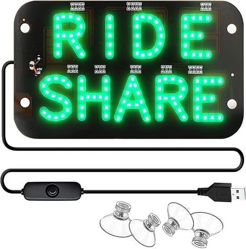 Green Rechargeable Car Window Sign With 15 Brightness Levels And ...