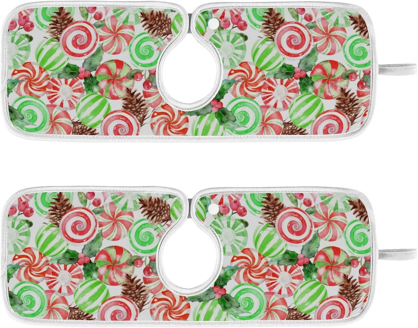 Green Red Candy Sink Splash Guard for Faucet 2 Packs Faucet Absorbent ...