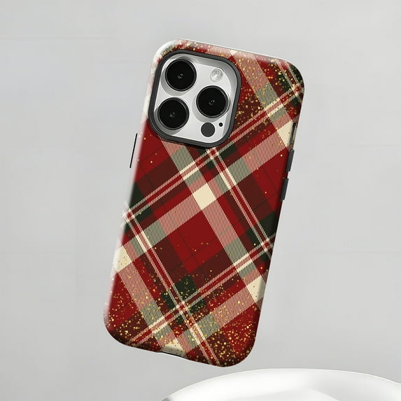 Green Red Plaid Holiday Stripe Phone Case iPhone 17 11 12 13 14 15 16 ...