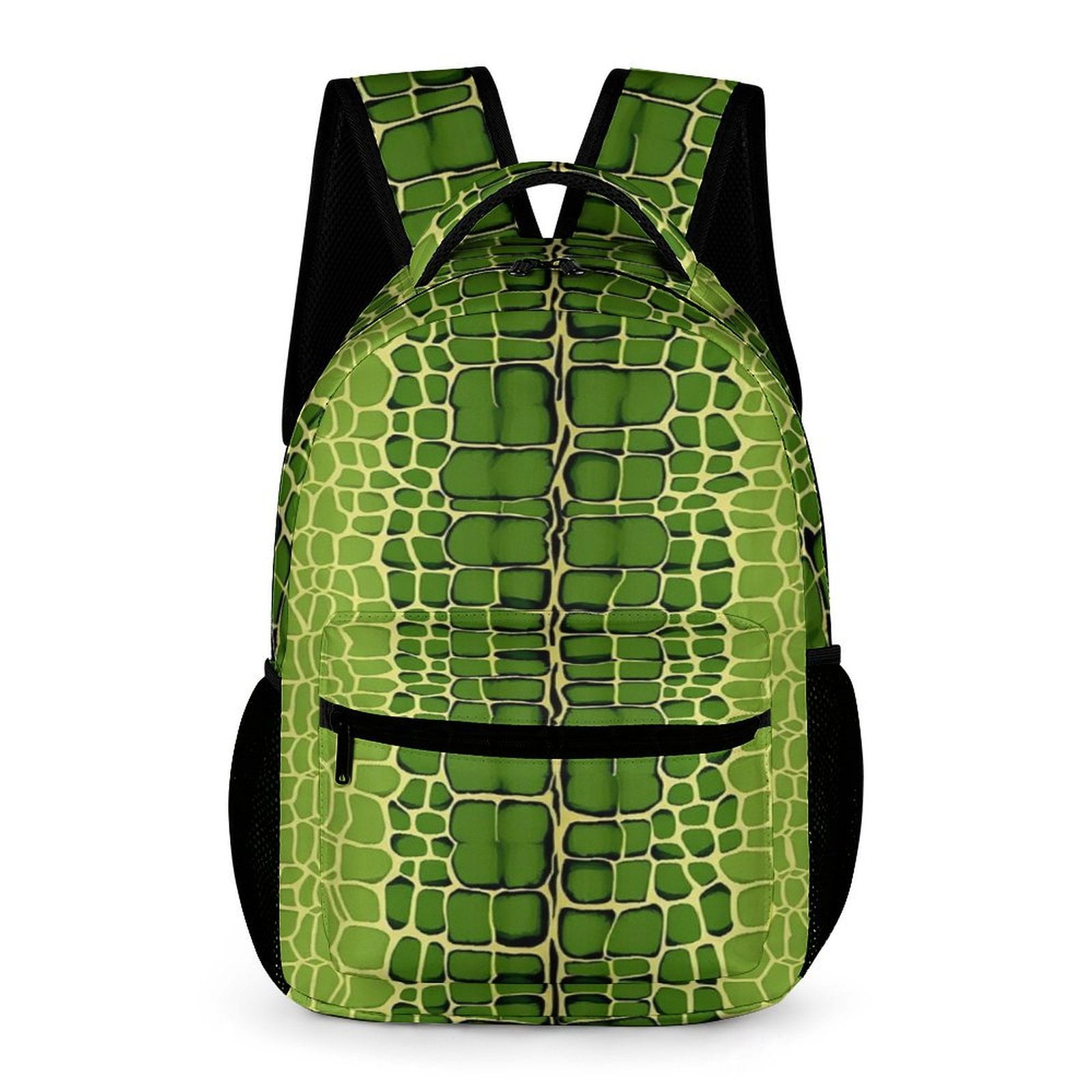 Green Reptile Skin Pattern Travel Canvas Laptop Backpack For Women Men ...