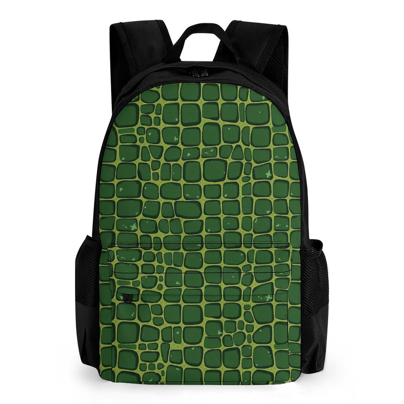 Green Reptile Skin Student Travel Bags Laptop Daypack Backpack Shoulder ...
