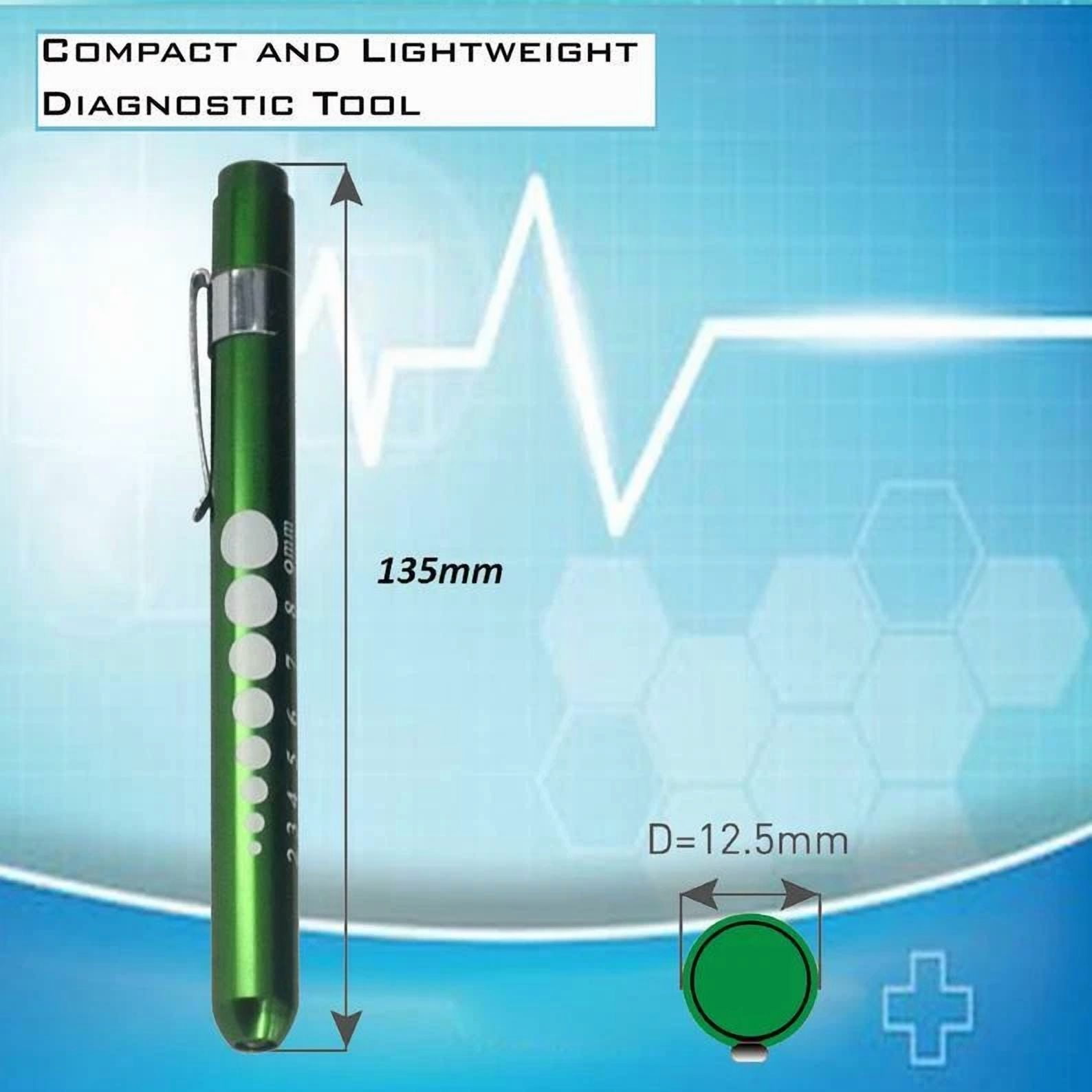 Green Reusable Nurse Aluminum Penlight Pocket Medical Led With Pupil ...