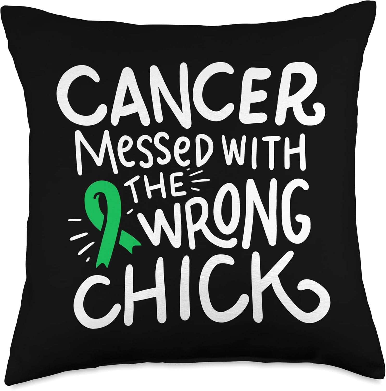 Green Ribbon Bile Duct Chemo Gallbladder Cancer Survivor Throw Pillow ...
